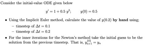 Solved Consider The Initial Value Ode Given Below Y 105