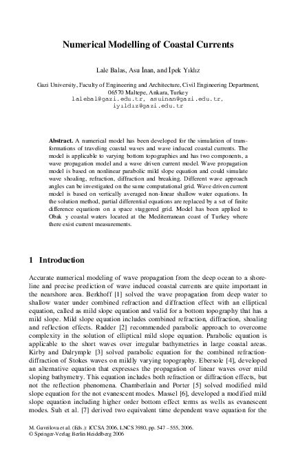 pdf modeling coastal waves and currents