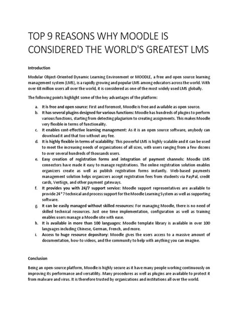 The Strengths And Weaknesses Of The Open Source Learning Management