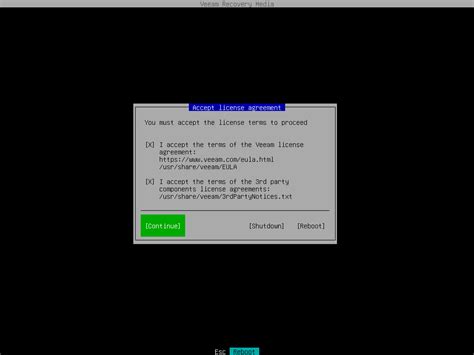 step 1 boot from veeam recovery media veeam agent for linux user guide