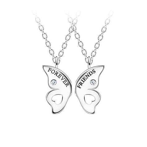 925 Silver Jewelry Silver Forever Friends Necklace Set 23063
