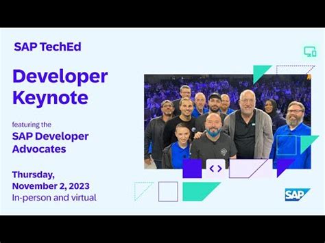 Developer Keynote SAP TechEd In Join The Live Broadcast The World Management