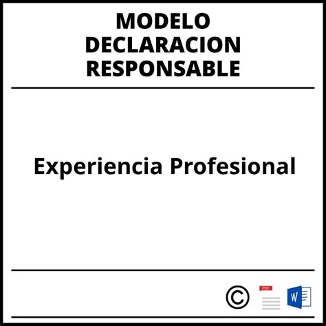 Modelo Declaracion Responsable Lugar De Trabajo