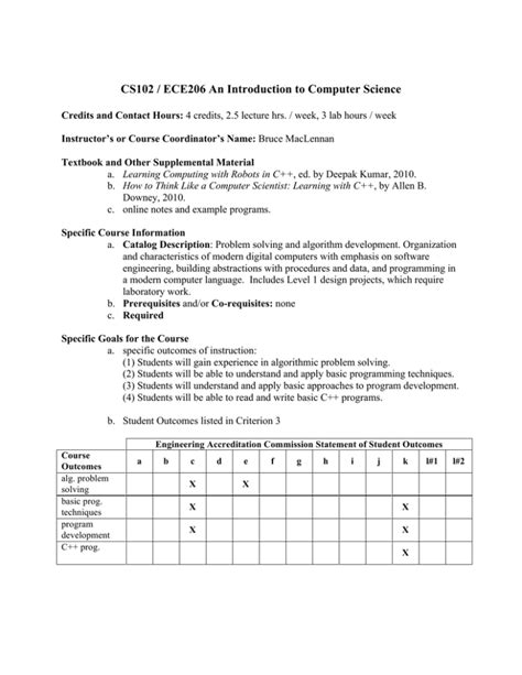 cs102 ece206 an introduction to computer science
