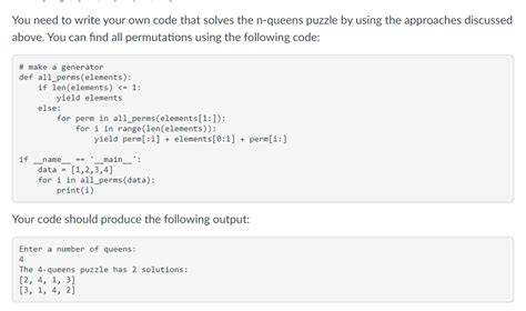 Solved Eight Queens Puzzle In This Assignment You Need To Chegg Com