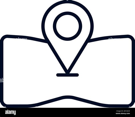 Map With Gps Mark Line Style Icon Design Map Travel Navigation Route