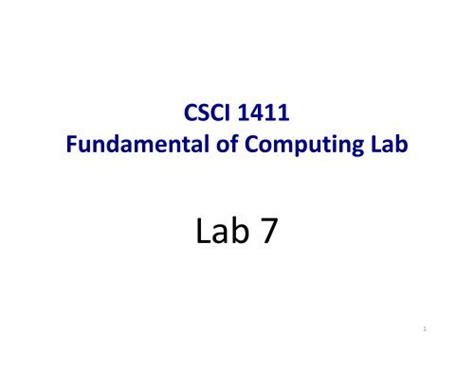 CSCI Fundamental Of Computing Lab Gammeter Com