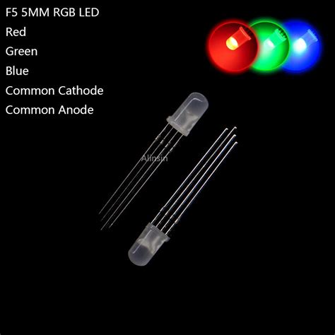 20pcs 5mm Rgb Rood Blauw Groen Led Gemeenschappeli Vicedeal