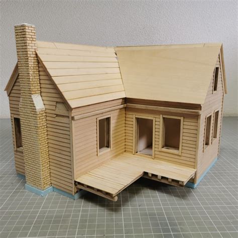Farmhouse 135 Laser Cut Wooden Kit For Diorama Model Making Diy Etsy