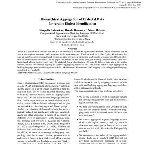 Hierarchical Aggregation Of Dialectal Data For Arabic Dialect