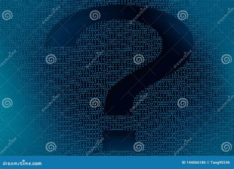 Question Mark With Binary Digital Code Stock Illustration