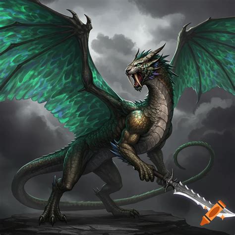 A Large Brown Dragon With A Very Round Belly Sits In A Grassy Field On