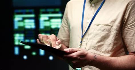 technician doing server hub checkup technology stock footage ft