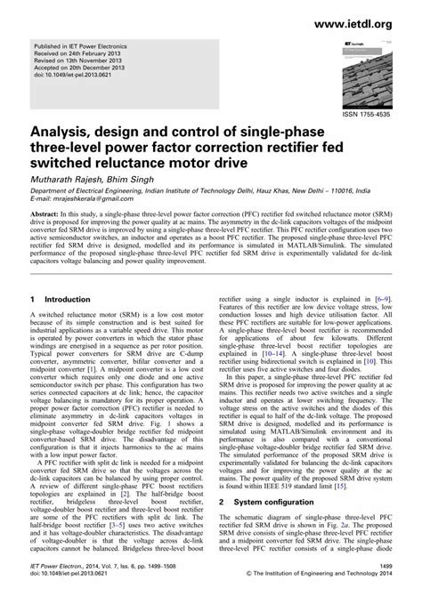 Pdf Analysis Design And Control Of Single Phase Three Level Power Factor Correction Rectifier