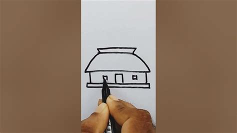 সহজে কুড়ে ঘর ও মুরগির ছবি আঁকি How To Draw Hut Kure Ghar Step By Step Easy Hut Kureghar