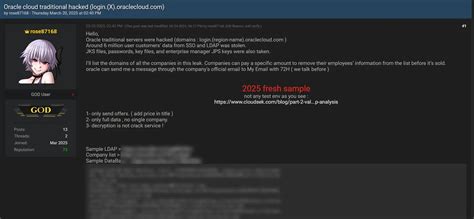 Oracle Cloud Breach Plausible Experts Research Confirms