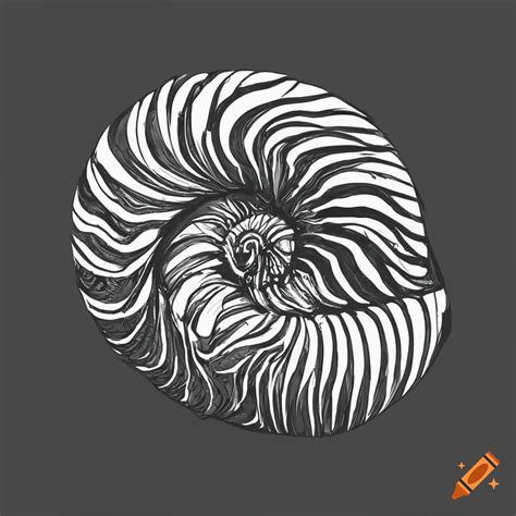 Special Shaped Spatial Structure With An Ammonite Shell In Black And