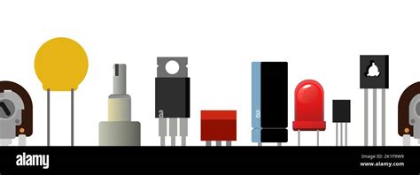 Set Of Radio Components Seamless Frame Element For Radio Circuit