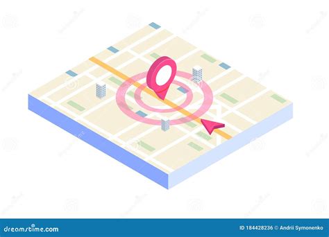 3d Isometric Gps Mobile Application Stock Vector Illustration Of