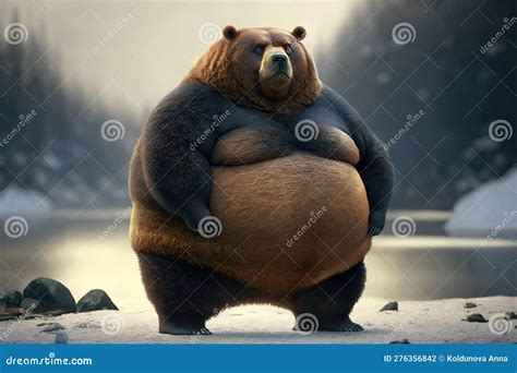Very Fat Bear Created With Generative Ai Technology Stock Illustration