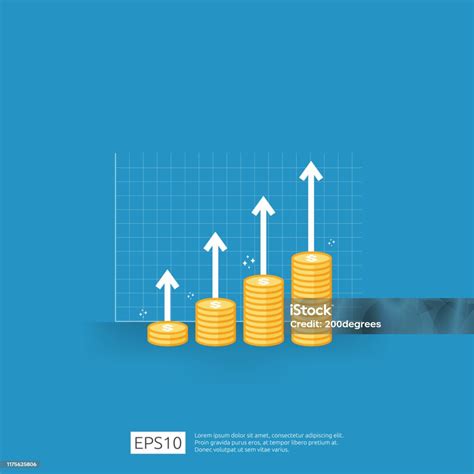 소득 급여 비율 증가 영업이익 률 을 달성했습니다 화살표로 투자 Roi 개념에 대한 수익의 재무 성과 비용 판매 아이콘 달러 기호 플랫 스타일 벡터 일러스트 가격에 대한