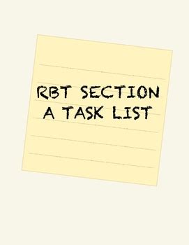RBT Section A Task List By ABA Study Zone TPT