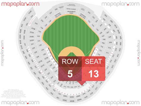 New York Yankee Stadium Detailed Interactive Seating Chart With Seat