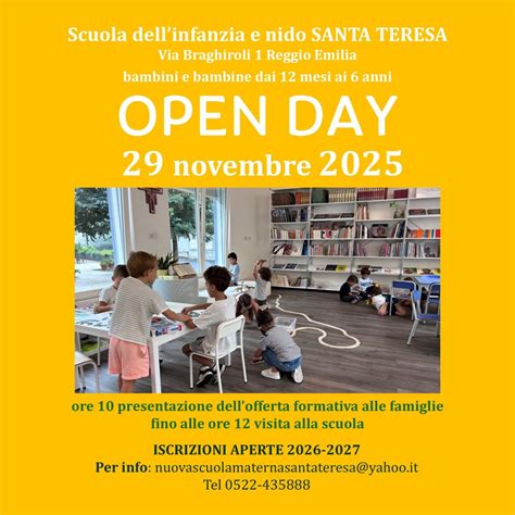 Open Day Alla Scuola Dellinfanzia Santa Teresa La Libertà Online