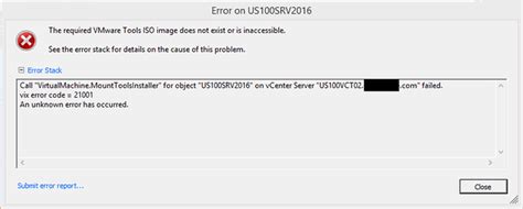 failed vmware tools installation due to missing iso virtualization