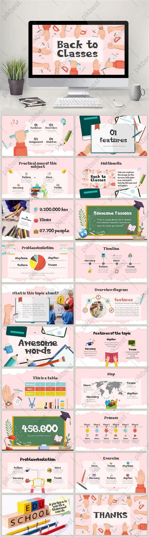 Back To Classes Teachers And Students Start Their Studies Ppt Template