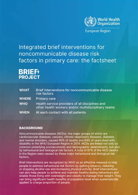 Integrated Brief Interventions For Noncommunicable Disease Risk Factors