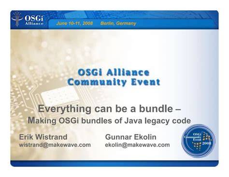 everything can be a bundle making osgi bundles of java legacy code