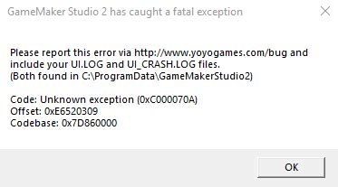 Submitting A Crash Report What Does This Contain GameMaker Help Centre