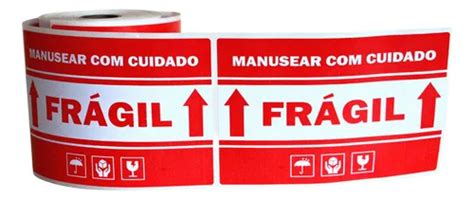 Etiqueta Frágil Etiqueta Cuidado Fragil 100x150 Adesiva Mercadolivre