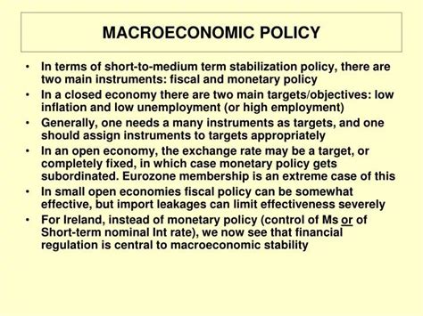 Ppt Macroeconomic Policy Powerpoint Presentation Free Download Id