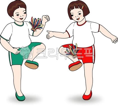 제기 제기차기 놀이 철수와영희 레트로 사진 이미지 일러스트 캘리그라피 Jjokkuri작가