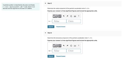 Solved A Particles Position Is Described By The Polar