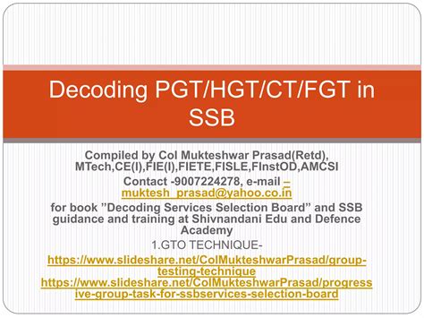 Decoding Pgt Hgt Ct And Fgt In Ssb Pptx