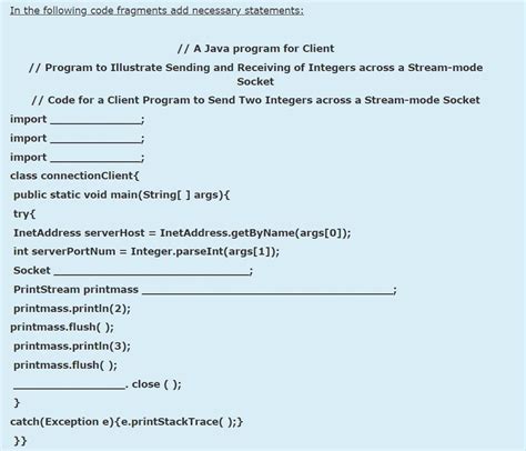 Solved In The Following Code Fragments Add Necessary