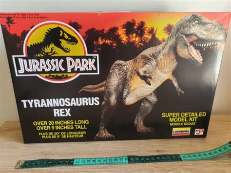 Jurassic Park T Rex Model Kit Lindberg 1992 Original Box New Unused