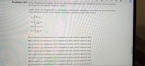 Solved Blem Of The Followiag Four Integrals Two Are Chegg Com