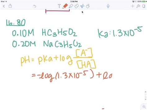 solved what is the ph of a buffer solution that is 0 10 m propionic