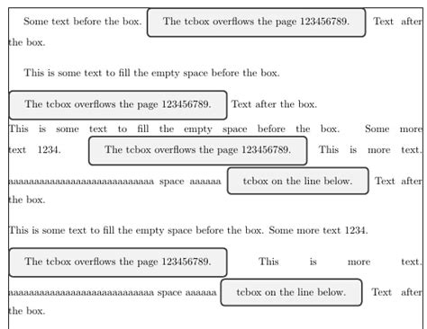 Packages How To Get Tcbox To Break To A New Line When It Overflows The Page TeX LaTeX