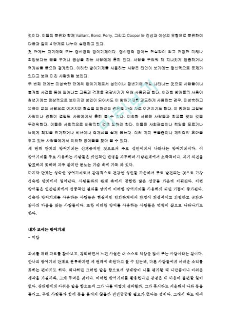 프로이트의 방어기제의 개념에 대해 쓰고 자신이 자주 쓰는 방어기제는 어떤 것이 있는지 자신이 그 방어기제를 쓴다고 느꼈던 경험을 쓰시오 그 방어기제를 사용해서 자신이