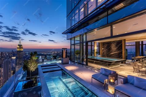 A Modern Luxury Penthouse With A Private Elevator Overlooking The City