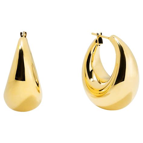 14k Yellow Gold Bold Hoop Earrings Large For Sale At 1stdibs