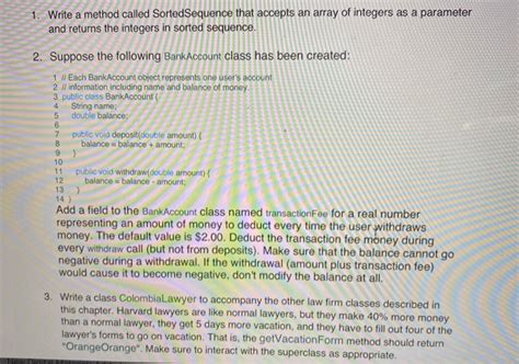 Solved 1 Write A Method Called Sortedsequence That Accepts