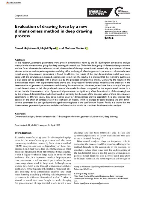 pdf evaluation of drawing force by a new dimensionless method in deep