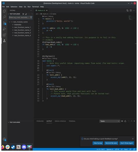support vs code testing api · issue 3601 · rust lang rust analyzer