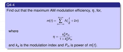 Solved Find Out That The Maximum Am Modulation Efficiency
